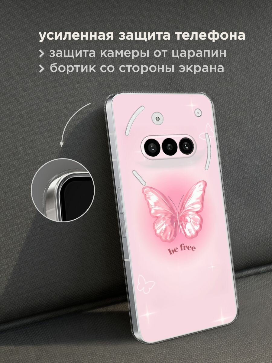 Чехол на Nothing Phone 3a / Нотинг Фон 3а с принтом "Be free butterfly 1" — фото 1