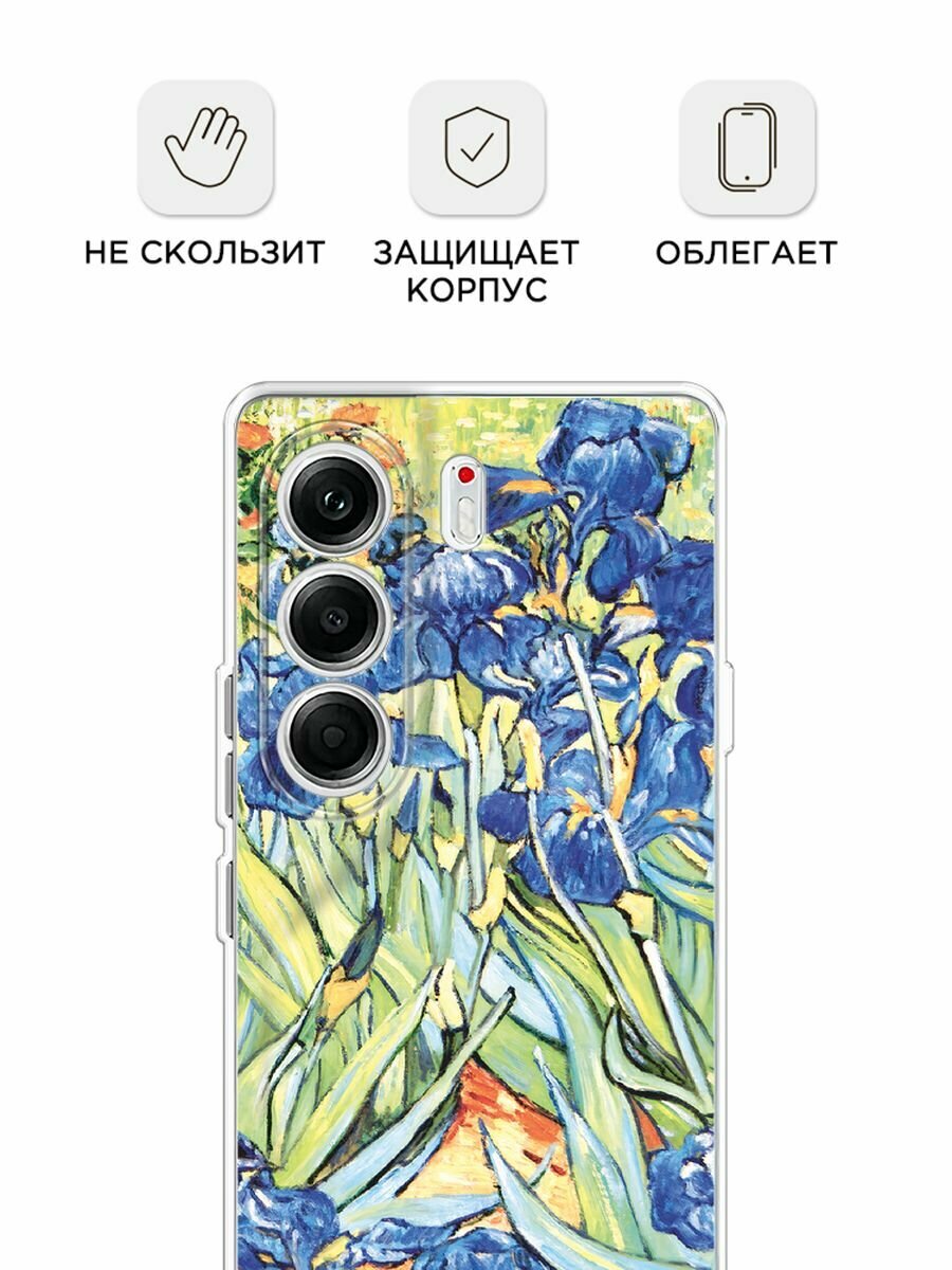 Чехол на Tecno Camon 40 Pro / Текно Камон 40 Про с принтом "Ирисы Ван Гог" — фото 1