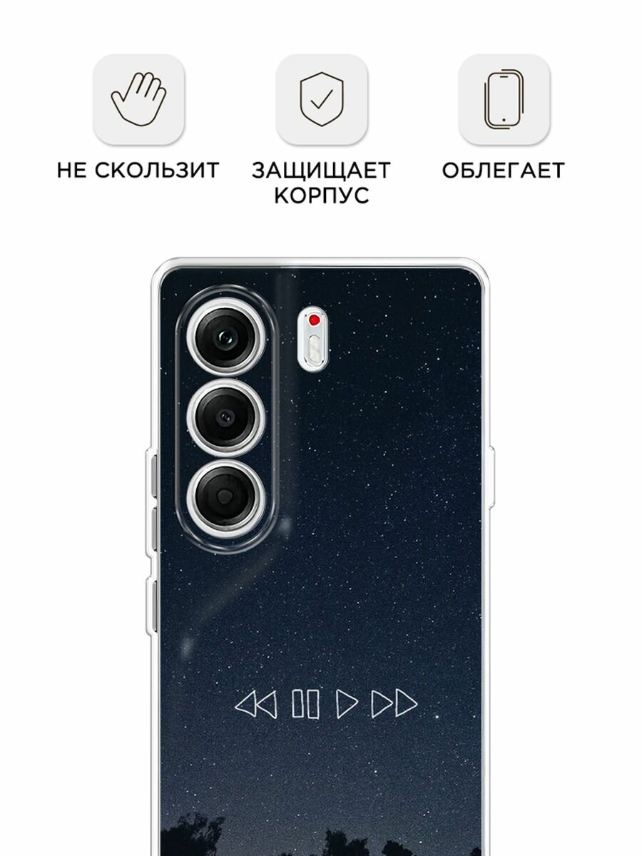 Чехол на Tecno Camon 40 Pro / Текно Камон 40 Про с принтом "Космическая музыка" — фото 1