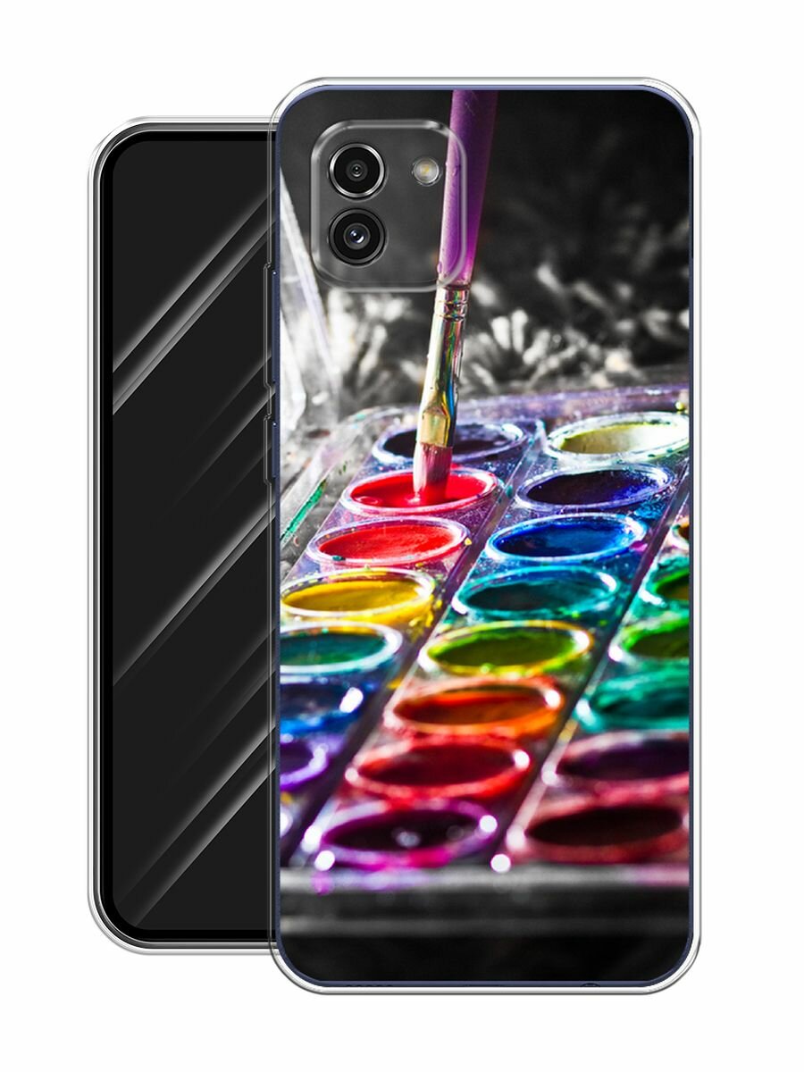 Чехол на Samsung Galaxy A03 / Самсунг Галакси А03 с принтом "Палитра красок" — фото 1