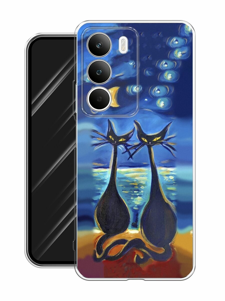 Чехол на Realme C71/P3 Lite 4G / Реалми С71/P3 Лайт 4G с принтом "Влюбленные котики 7" — фото 1