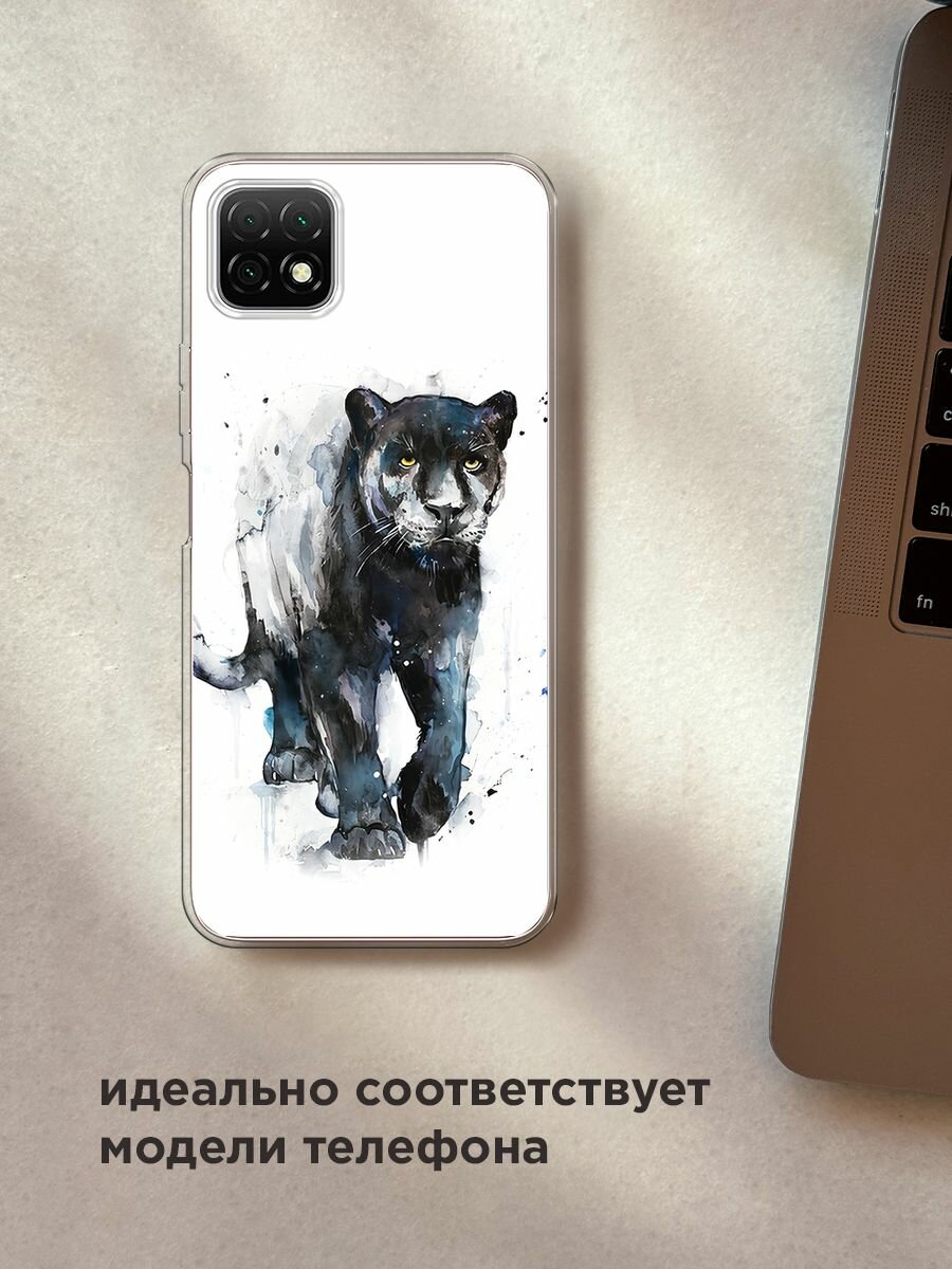 Силиконовый чехол на Wiko T3 / Вико Т3 с принтом "Пантера арт 3" — фото 1