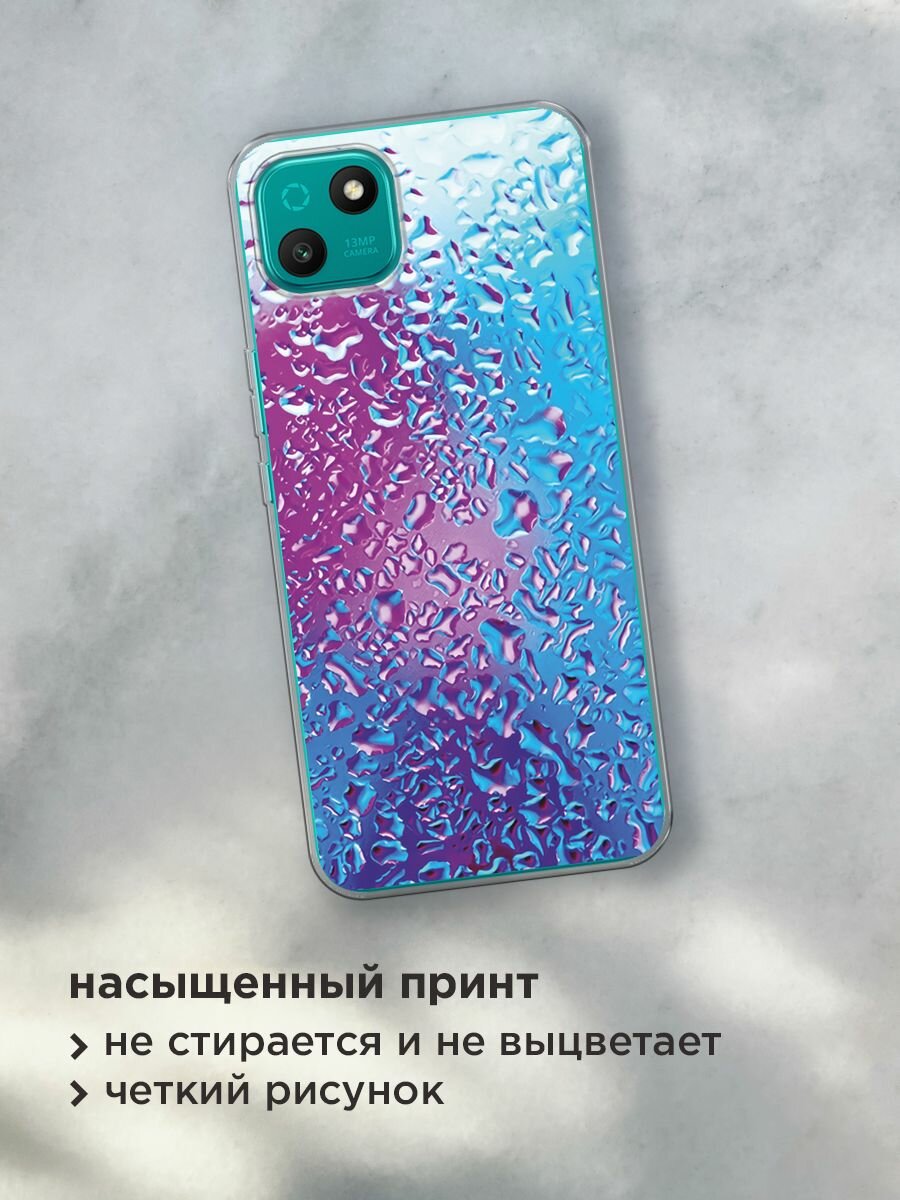 Силиконовый чехол на Wiko T10 / Вико Т10 с принтом "Капли на стекле" — фото 1