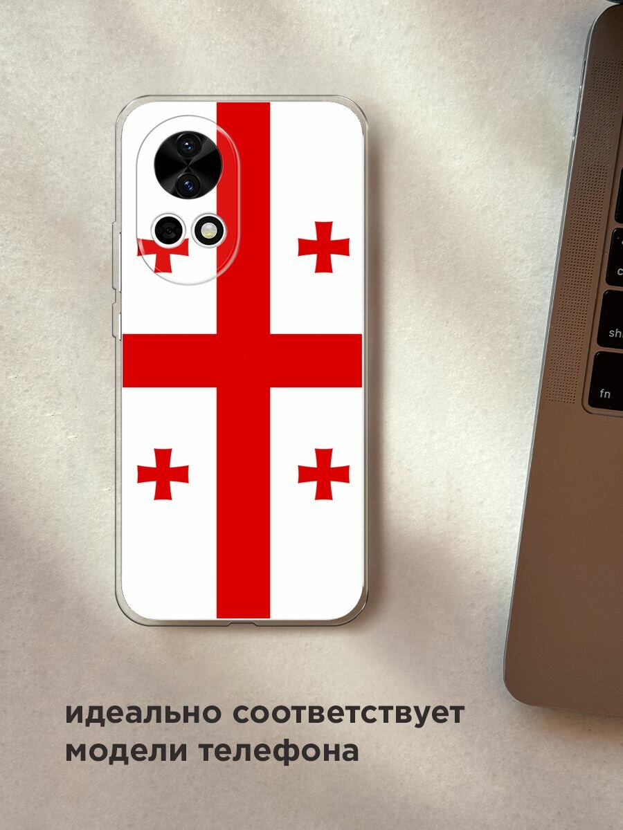 Чехол на Huawei Nova 12/Nova13 / Хуавей Нова 12/Нова 13 с принтом "Флаг Грузии" — фото 1