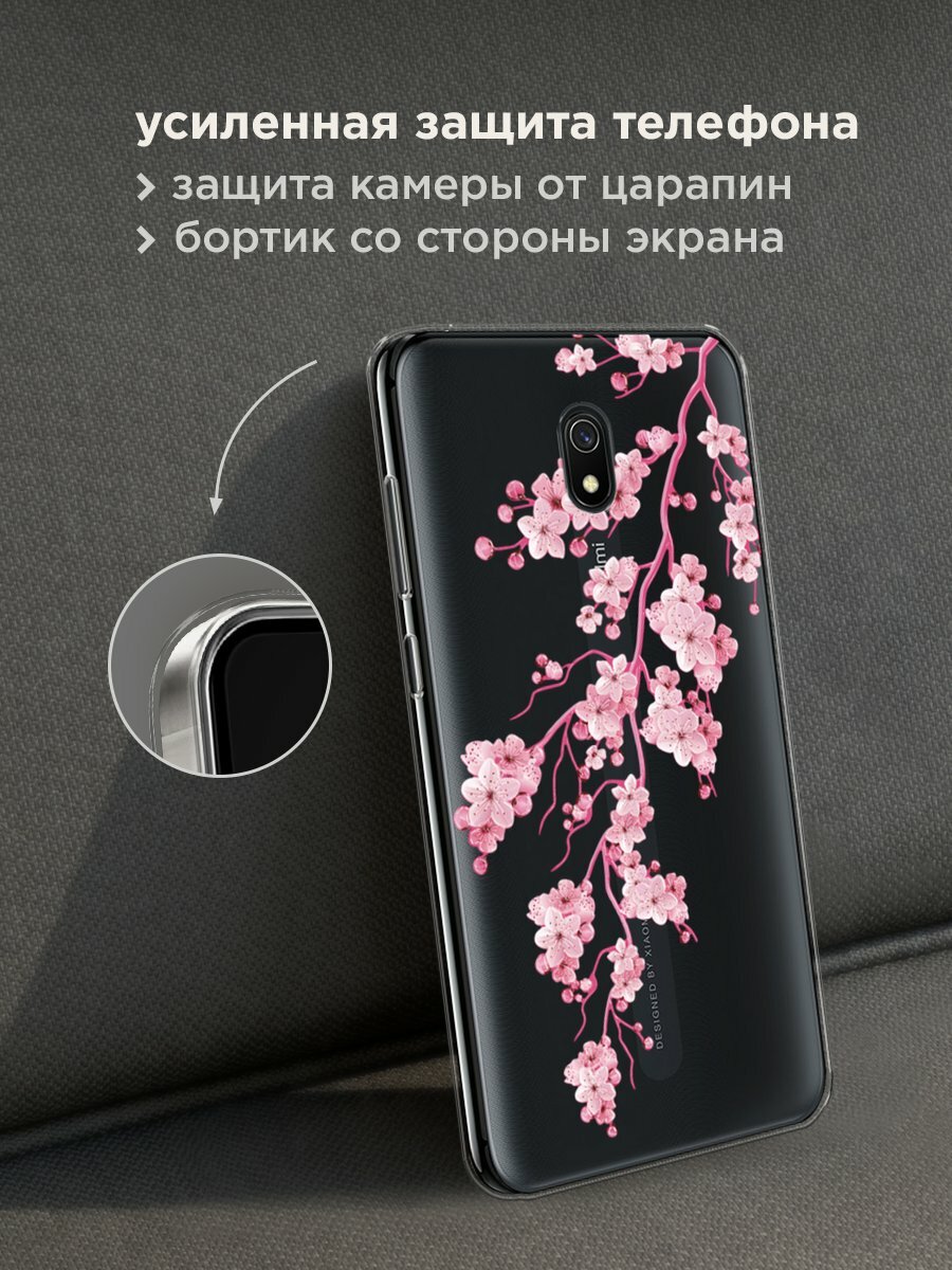 Чехол на Xiaomi Redmi 8A / Сяоми Редми 8А с принтом "Ветка сакуры 2" — фото 1