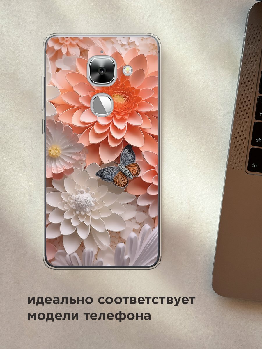 Чехол на LeEco Le 2/2 pro / Лееко Ле 2/2 про с принтом "Бумажные цветы" — фото 1