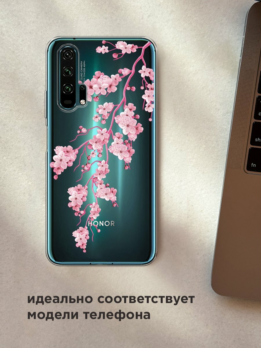 Чехол на Honor 20 Pro / Хонор 20 Про с принтом "Ветка сакуры 2" — фото 1