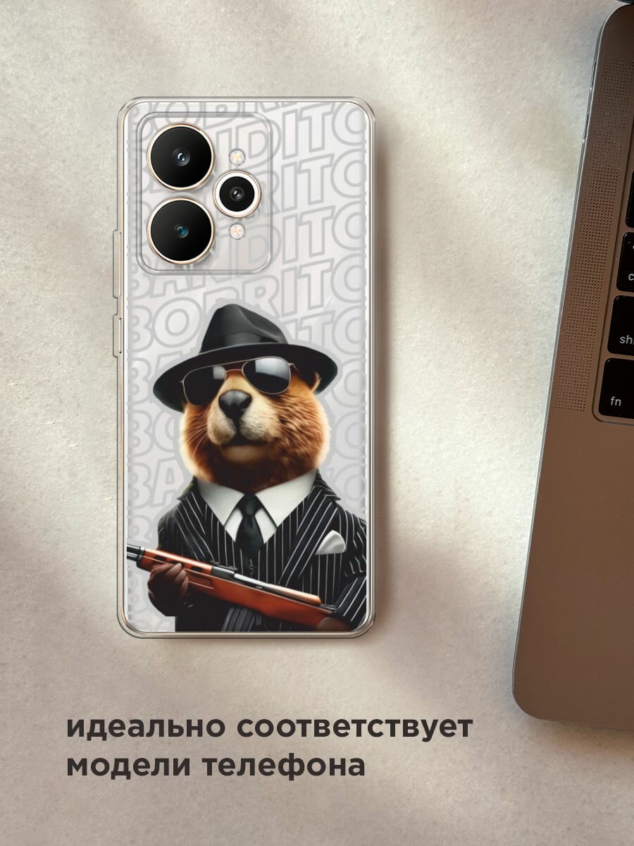 Чехол на Realme 15 / Реалми 15 с принтом "Бобрито бандито 2", прозрачный — фото 1