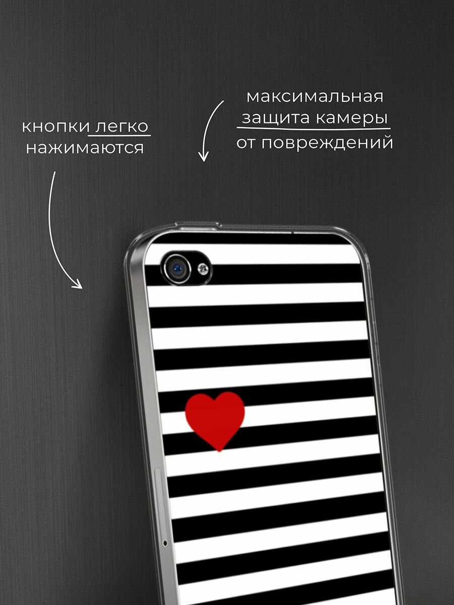 Чехол на Apple iPhone 4/4S / Айфон 4/4S с принтом "Красное сердце" — фото 1