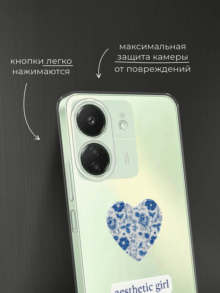 Чехол на Xiaomi Redmi 13C/Poco C65 / Сяоми Редми 13C/Поко С65 с принтом "Aesthetic girl" — фото 1