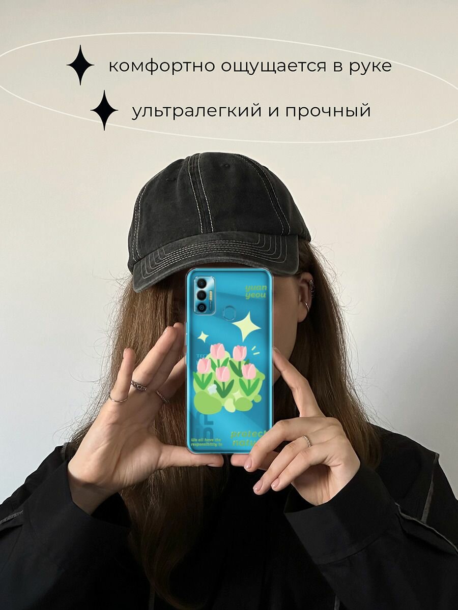 Чехол на Tecno Spark 7 / Техно Спарк 7 с принтом "Protect nature" — фото 1