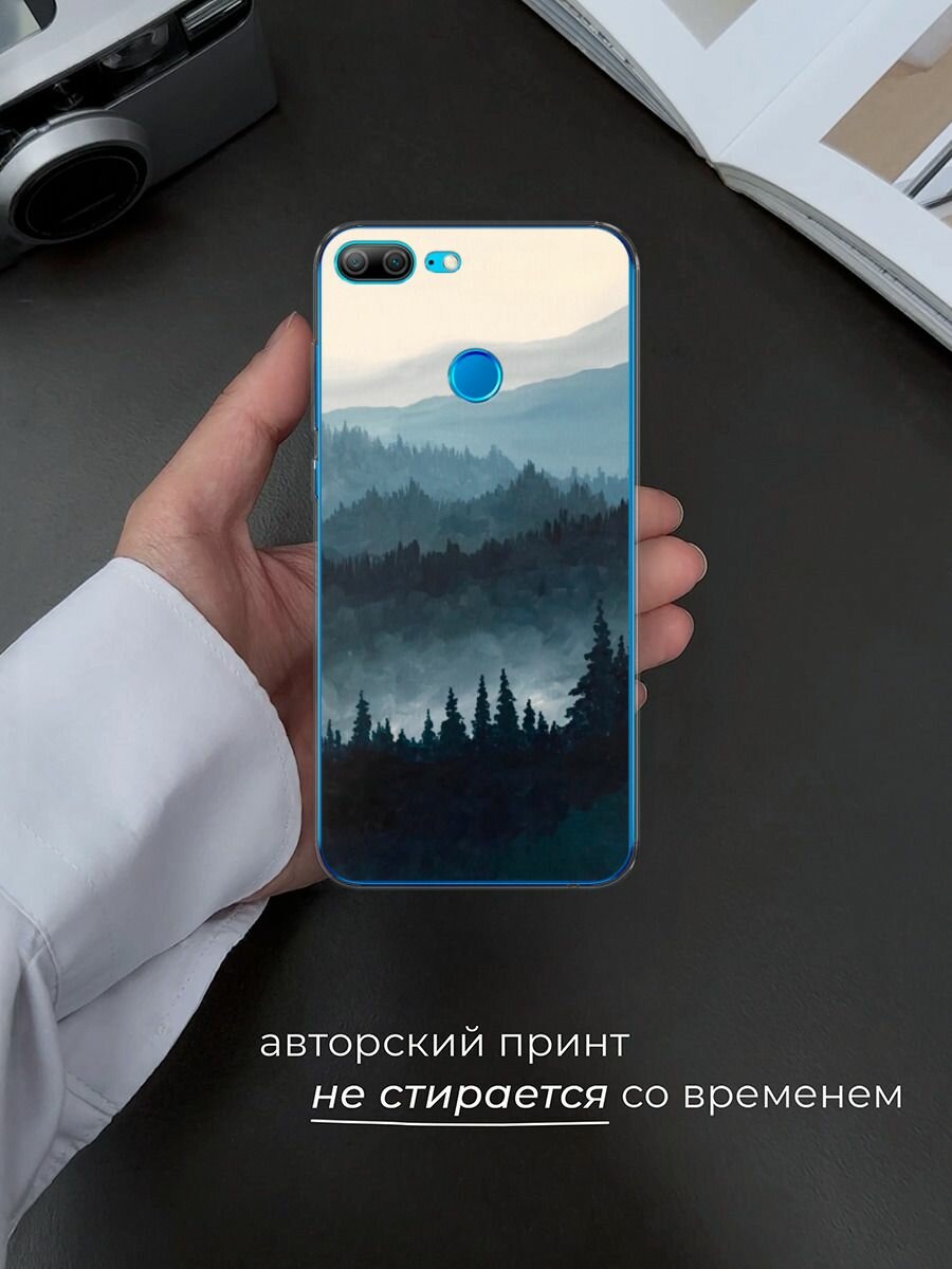 Чехол на Honor 9 Lite / Хонор 9 Лайт с принтом "Туманные горы" — фото 1