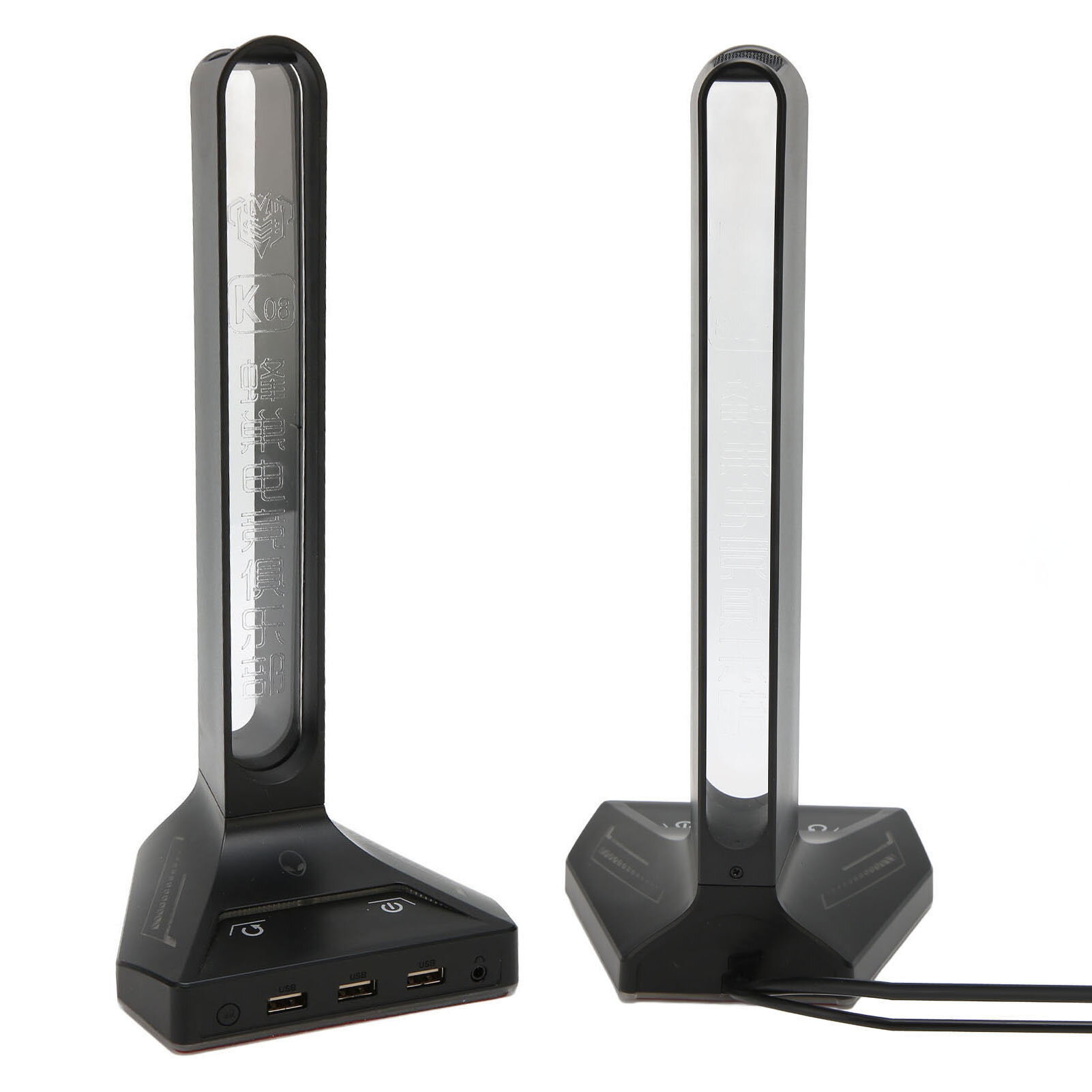 Подставка для игровой гарнитуры RGB с 3 портами USB 3 регулируемыми уровнями Plug and Play Длина кабеля 3,9 фута для офиса Интернет-кафе