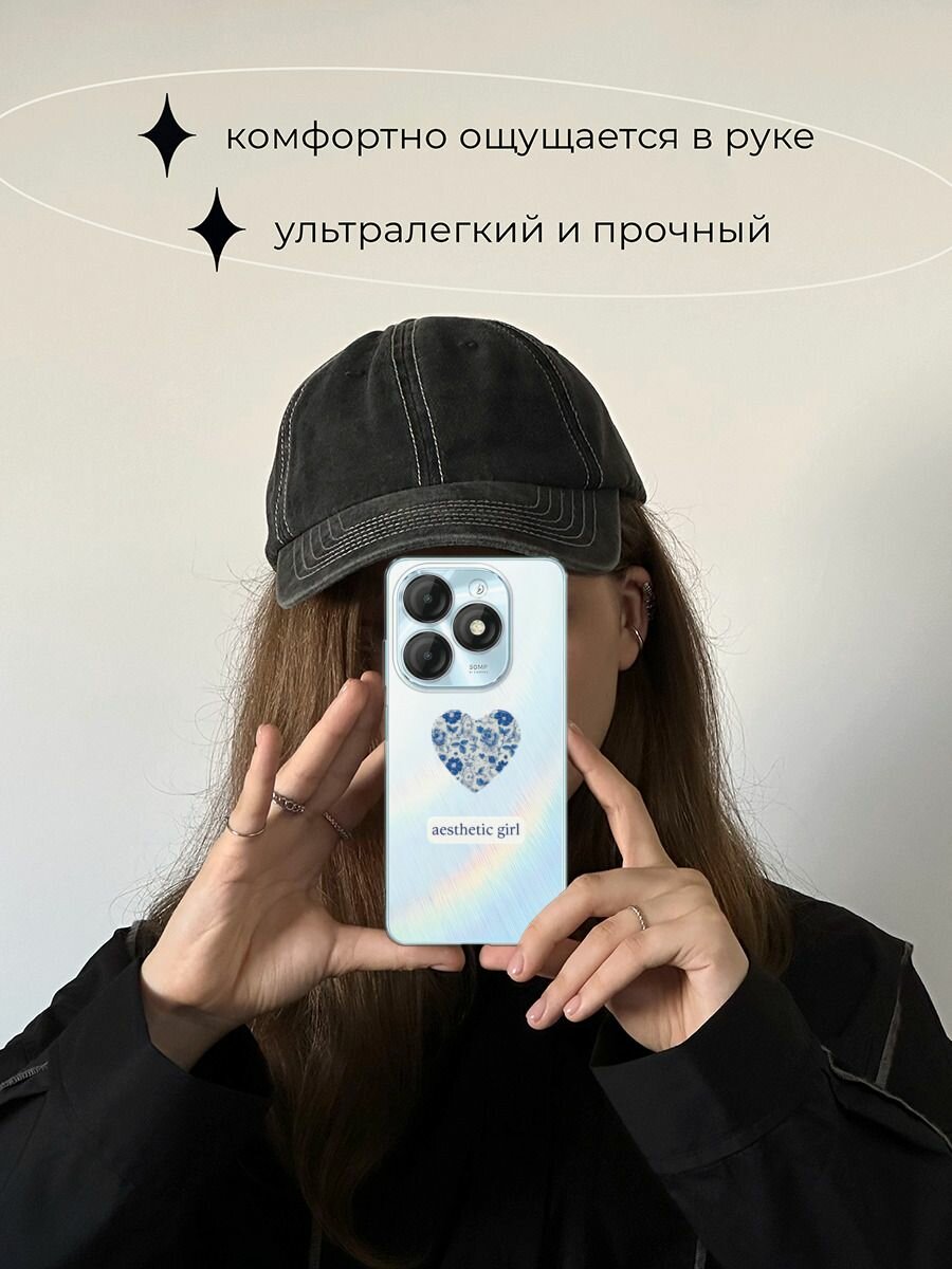 Чехол на Itel P55 / Ител Р55 с принтом "Aesthetic girl" — фото 1