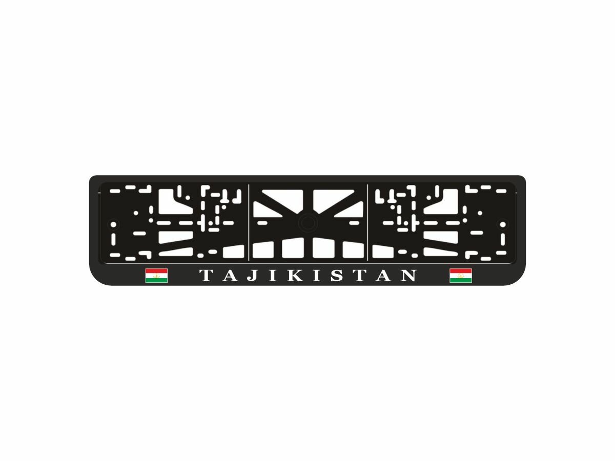 Рамка для номера авто TAJIKISTAN с флагами, Арт рэйсинг