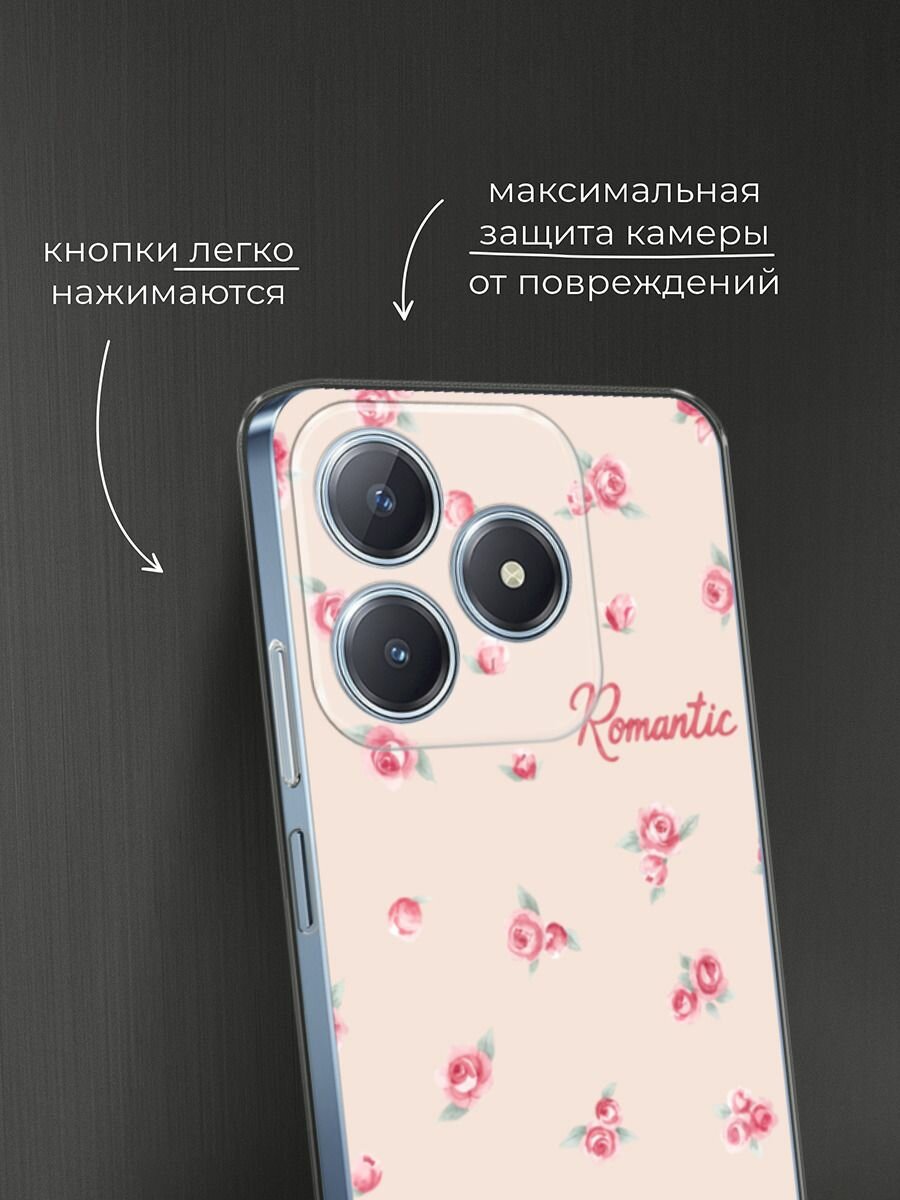 Силиконовый чехол на Realme C63 / Реалми С63 с принтом "Romantic" — фото 1