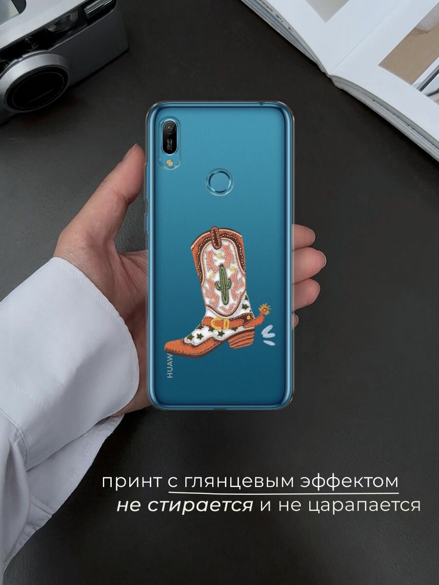 Чехол на Honor 8A/8A Pro/Huawei Y6s/Y6 2019 / Хонор 8А с принтом "Ковбойский сапог" — фото 1