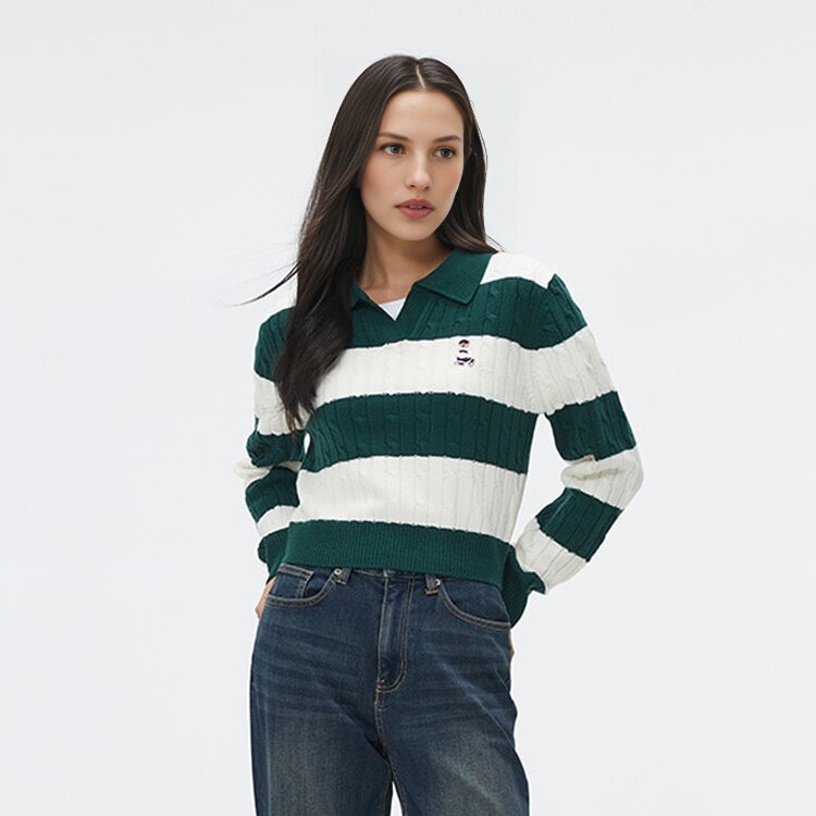 Свитер SPAO, размер М, , темно-зеленый — фото 1