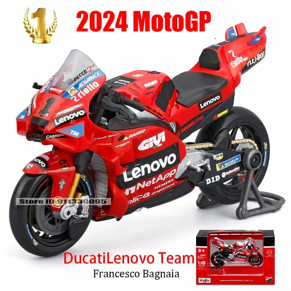 МаISTO 1:18 Модель мотоцикла Gresini Racing Moto GP Красный, 2024 Ducati No.1