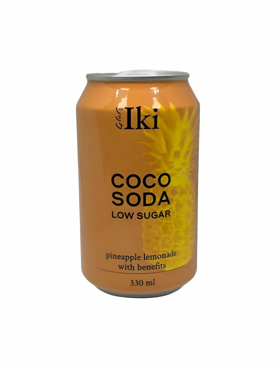 Вода кокосовая iki газированная со вкусом Ананас, ж/б, 0.33л х 6 шт, Вьетнам