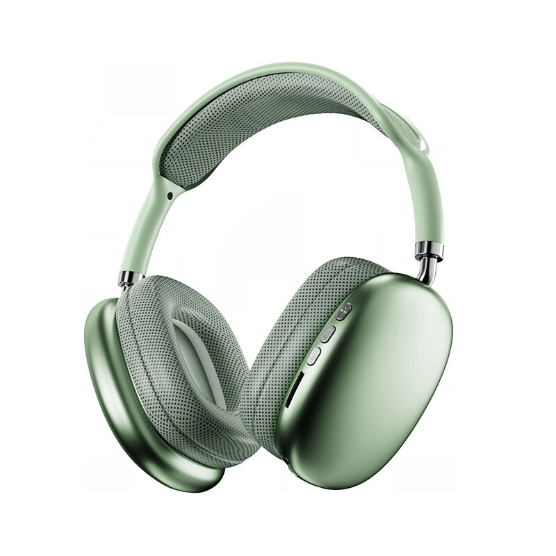Премиальные беспроводные наушники с шумоподавлением Bluetooth P9 Pro модель в зеленом цвете для комфортного