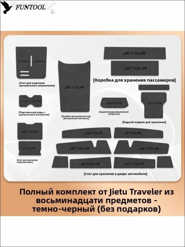 Jetour T2 Силиконовый коврик для центральной консоли, антискользящий, поддерживает беспроводную зарядку