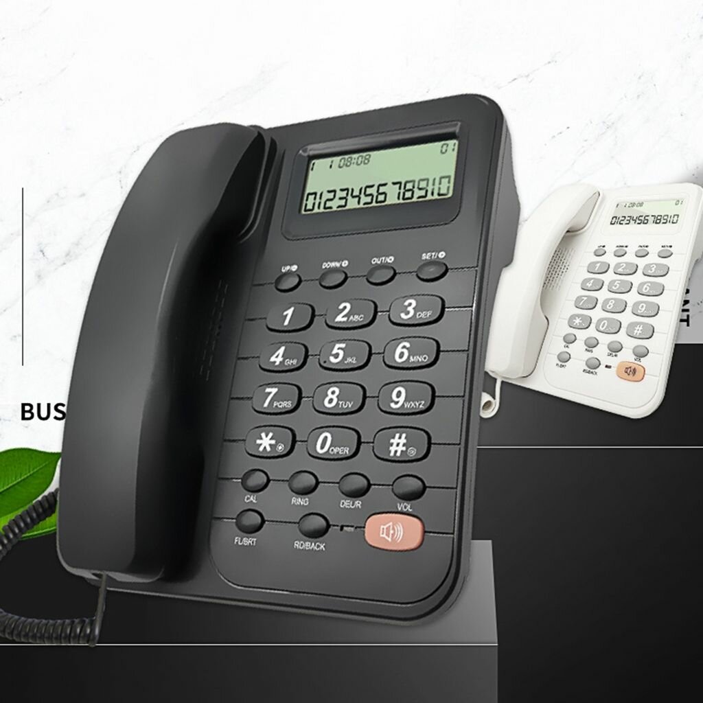 Телефон стационарный с Caller ID - черный