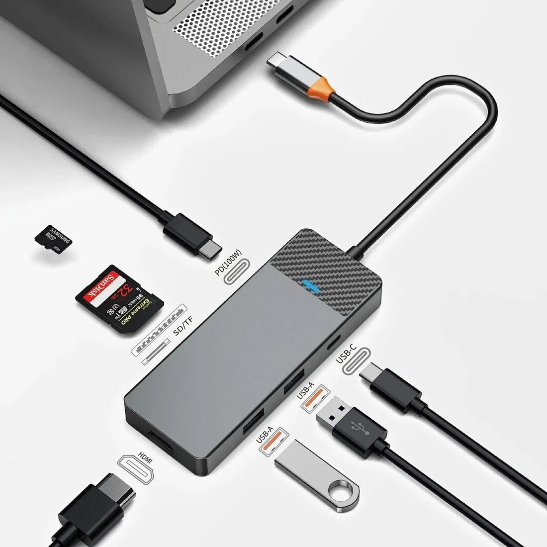 Универсальный USB-концентратор WIWU Linker Series HUB 7 in 1 A721HD Grey