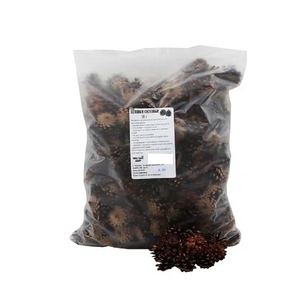 Шишки сосновые, 10 л , натуральные, мульча , для универсального использования