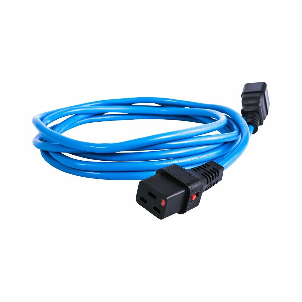 ЦМО Аксессуар REM Шнур питания с фиксатором IEC 60320 C19 IEC 60320 C20, 16 А 250 В 3 1,5 , длина 3 м, синий R-16-Cord-C19-C20-3-Blue
