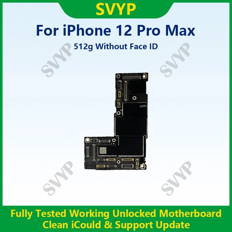 Полностью протестированная подлинная материнская плата для iPhone 12 Pro Max, 128 г/256 г, разблокированная материнская плата с лицевым идентификатором, очищенная iCloud
