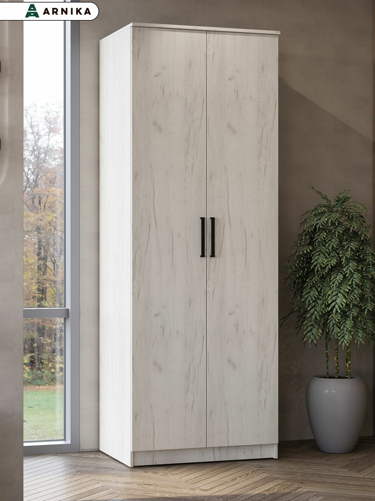 ARNIKA Шкаф для одежды Фиеста, 80.2х61х221.6 см, дуб крафт белый
