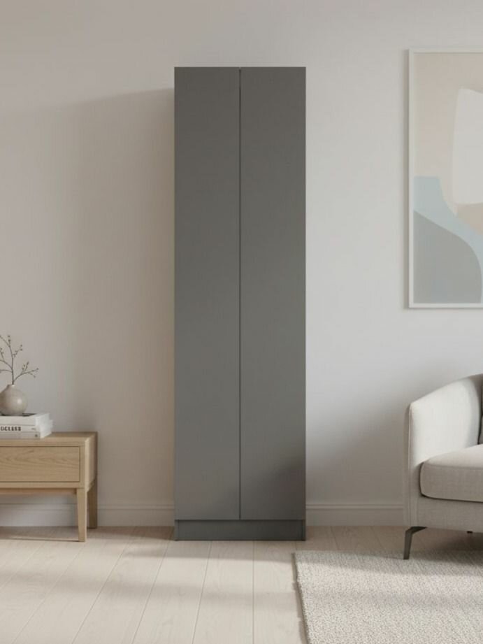 ARNIKA Шкаф для одежды распашной Руэлла узкий, 60см, графит серый