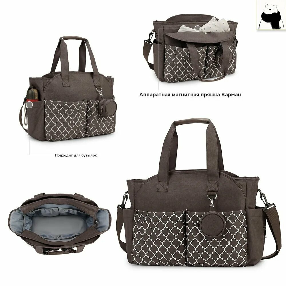 Diaper bag Сумка органайзер для коляски и мамы с термокарманами 40x29x15см