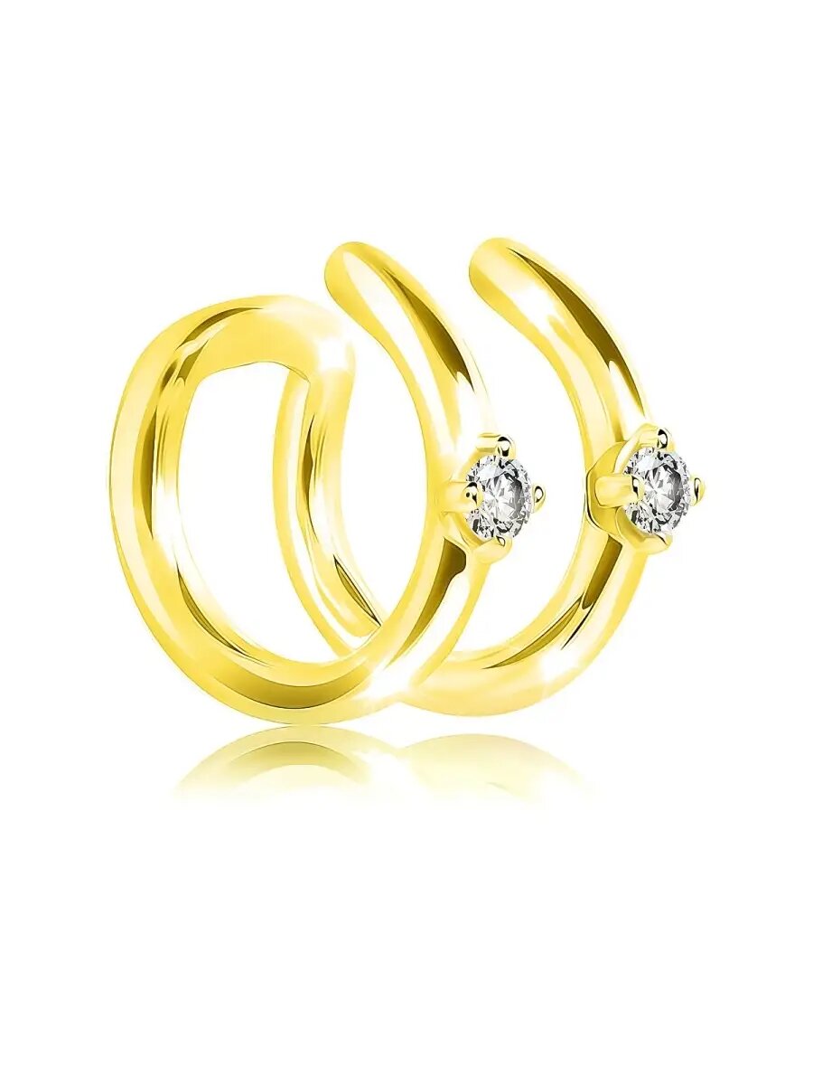 Кафф, серебро, 925 проба, фианит