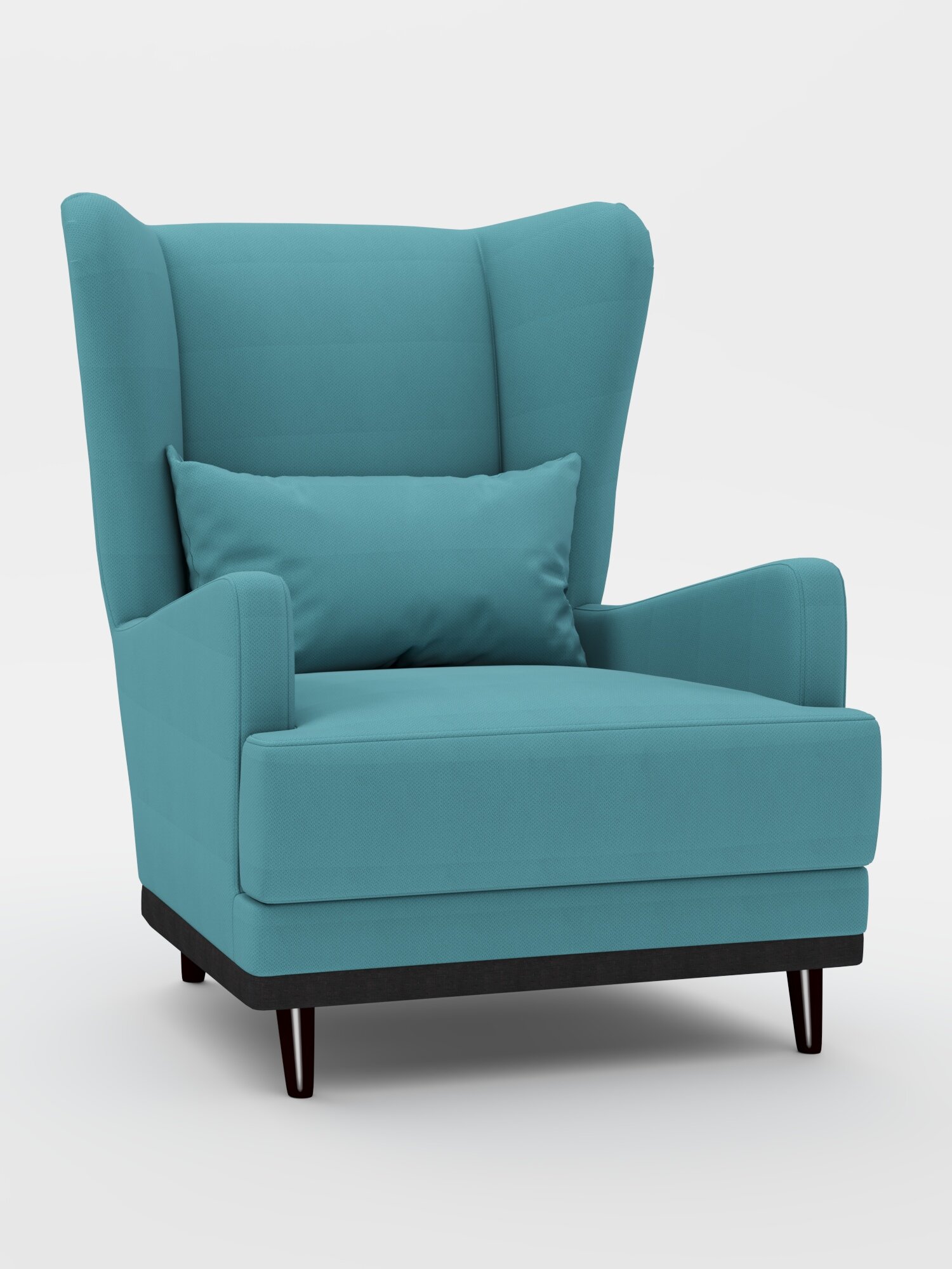 Кресло мягкое Марсель из велюра, голубой, кресло интерьерное, кресло для гостиной