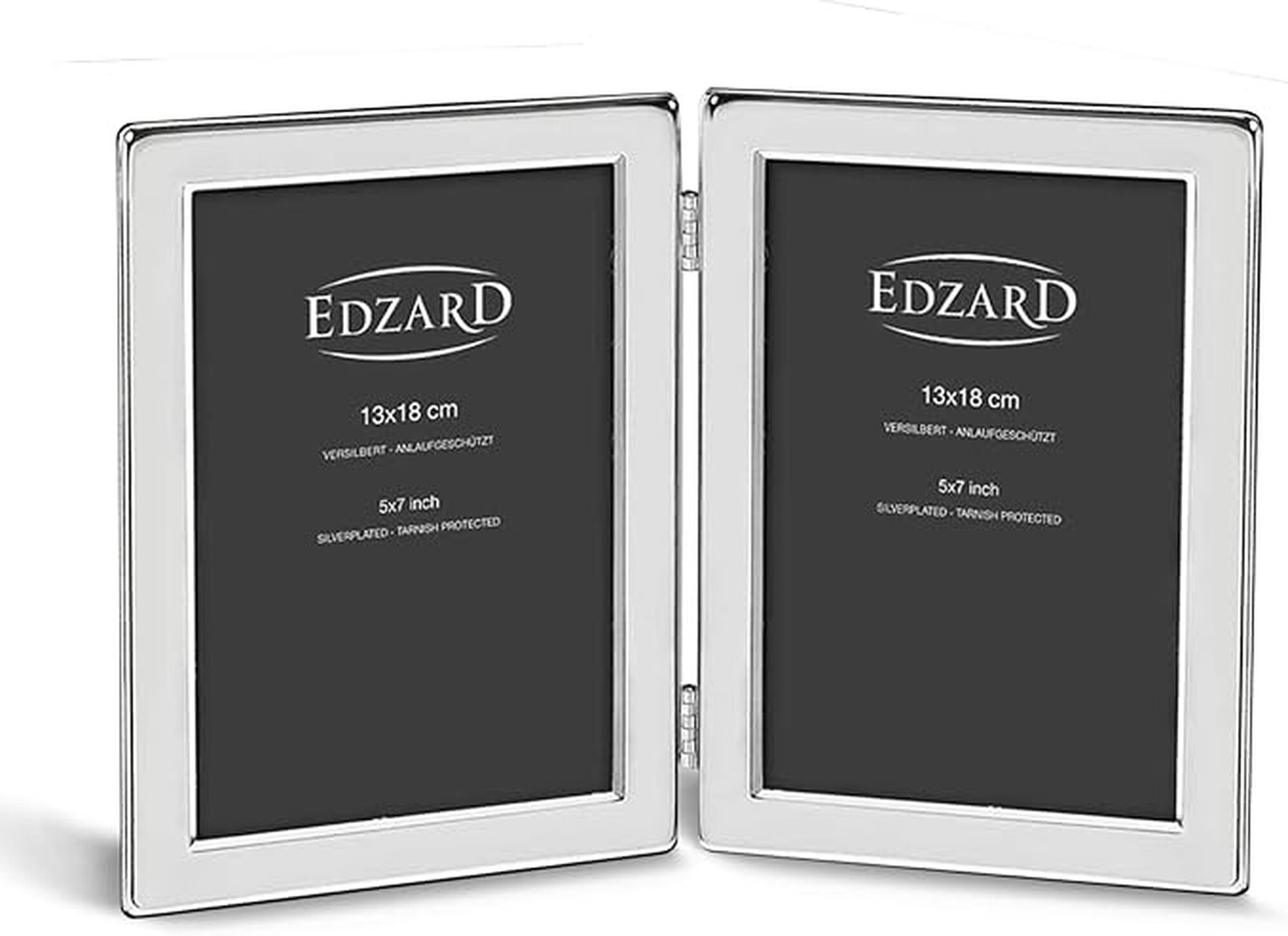 Двойная фоторамка Edzard Collage Salerno на 2 фотографии, размер 13х18 см, цвет серебристый, 4758_EDZARD