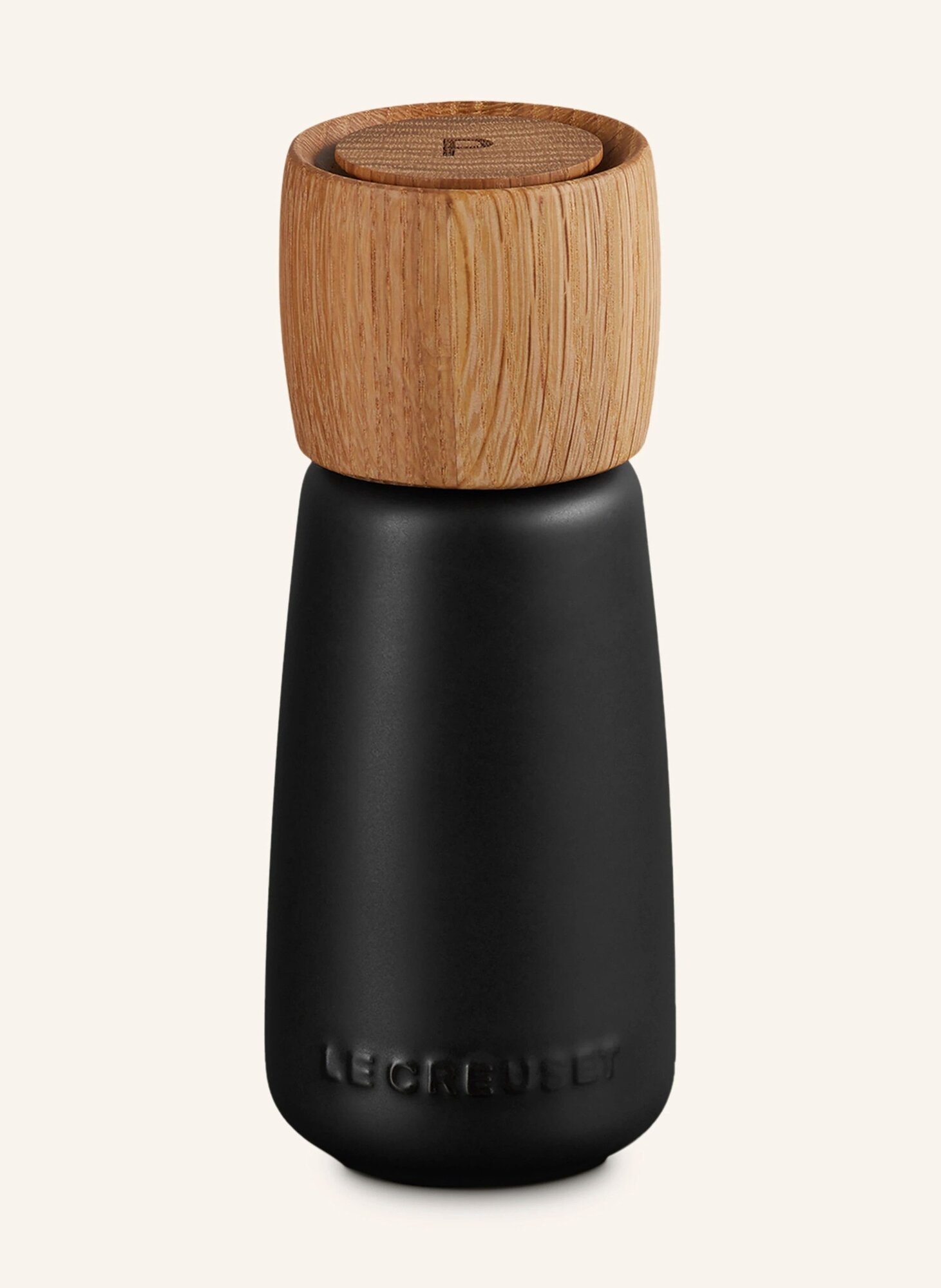 Мельница для перца ручная Le Creuset PREMIUM высота 17.5 см, керамика/дуб, цвет черный/коричневый-1707822