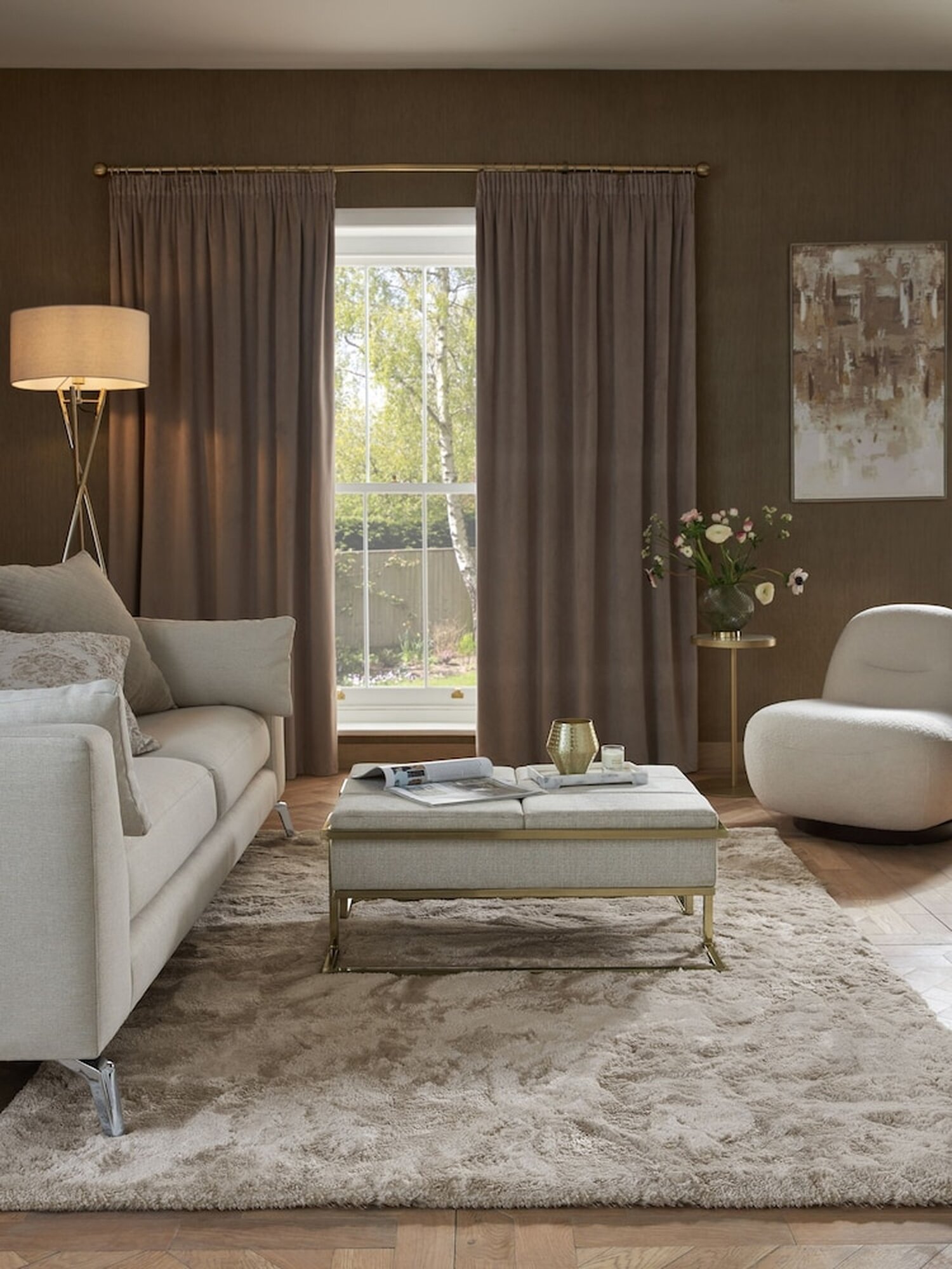 Плюшевый коврик NEXT, полиэстер, размер 120x170 см, цвет бежевый