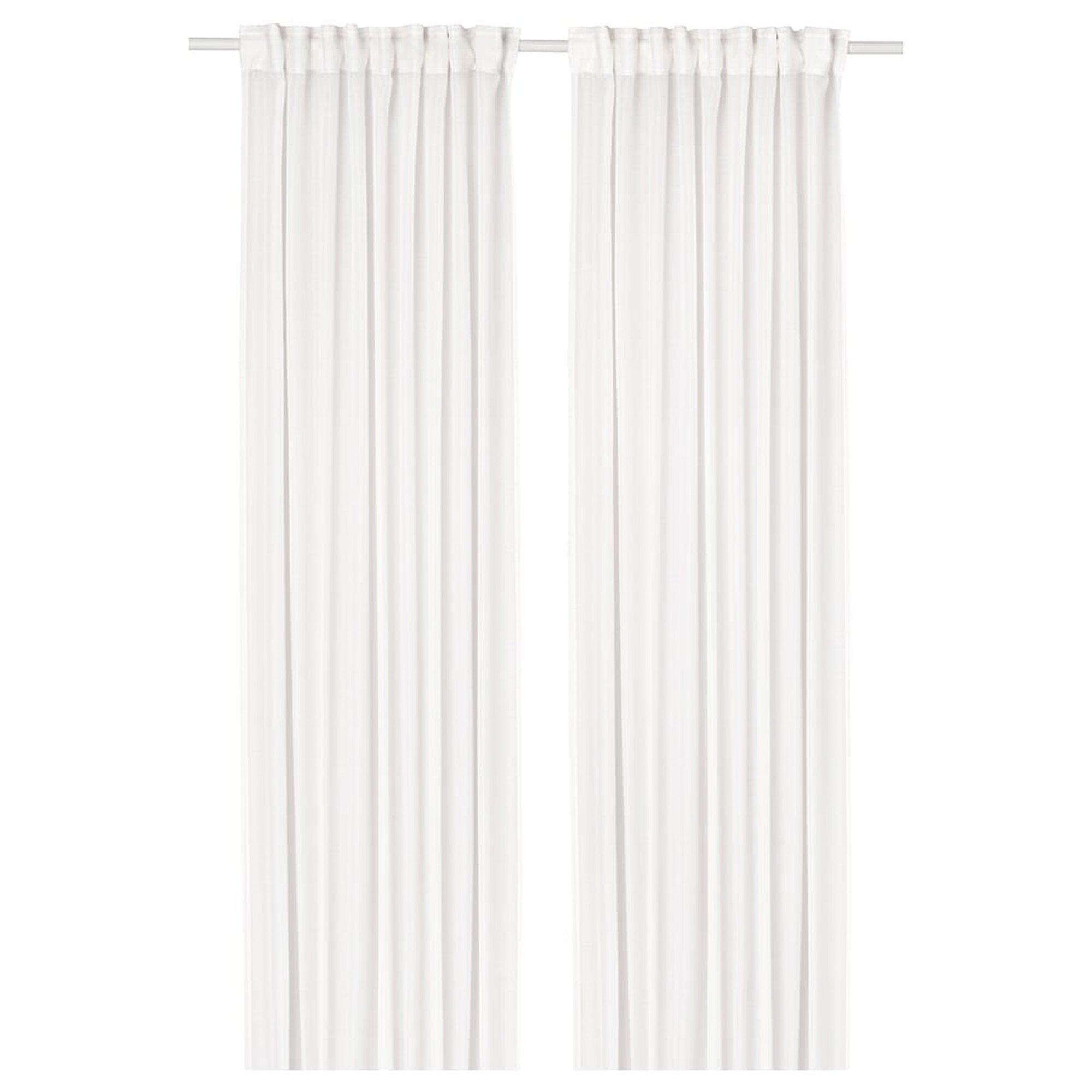 Штора IKEA STENFRO, 2 шт, цвет белый, на ленте, размер 145х300 см, 505.621.25