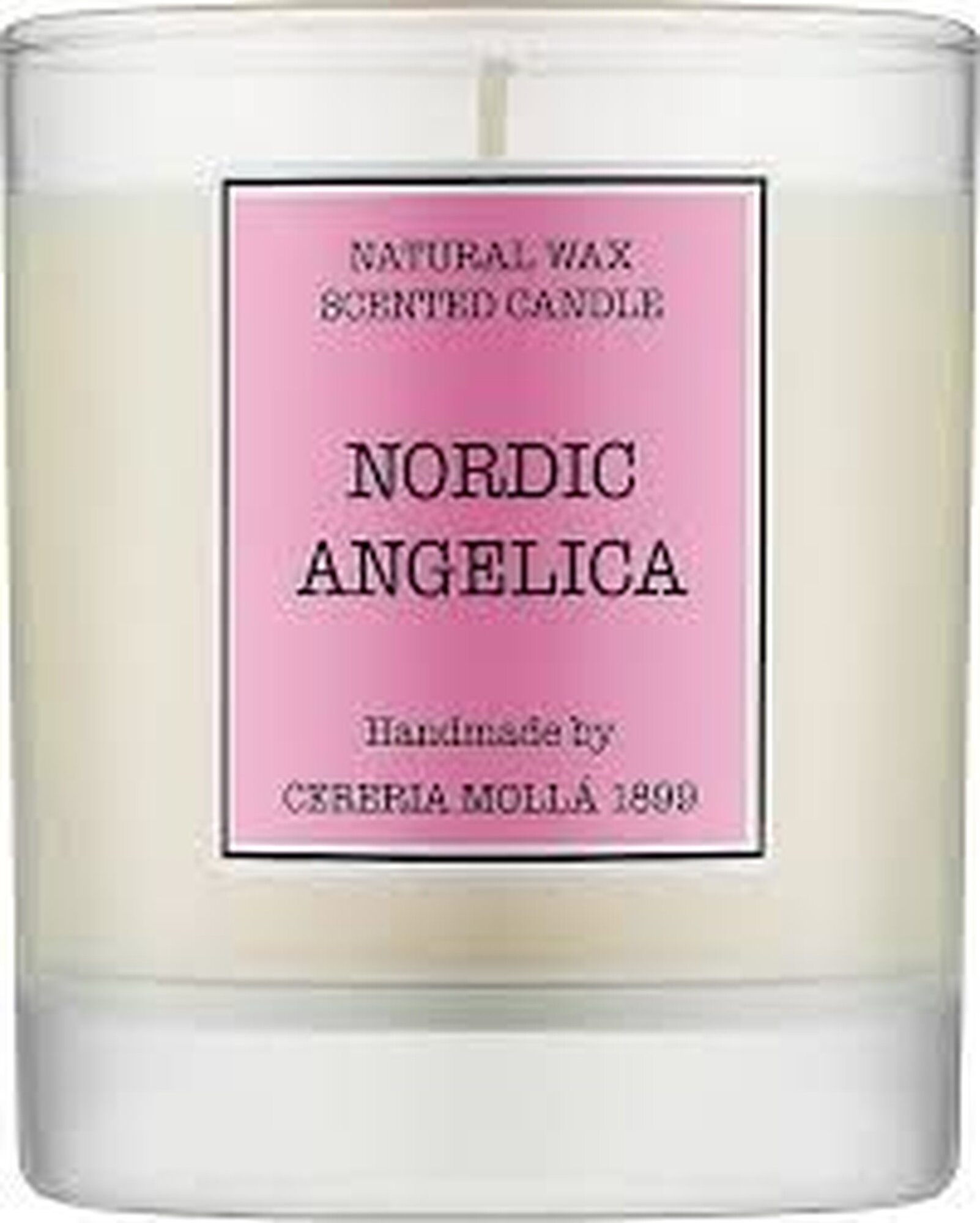 Ароматическая свеча Cereria Molla Nordic Angelica- 981166, в стеклянном подсвечнике 230 г, цвет бежевый