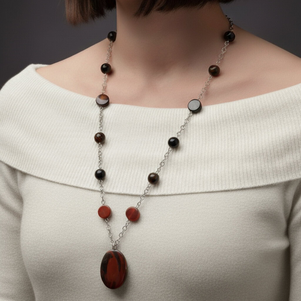 Колье, сердолик