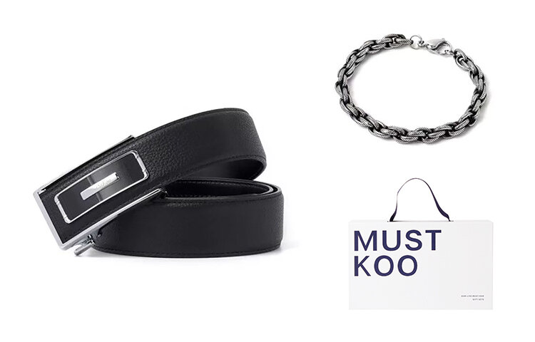 MUSTKOO Сплав Топ Коровья Кожа Нержавеющая Сталь Кожаные Ремни Мужские 3,4CM 1050/42