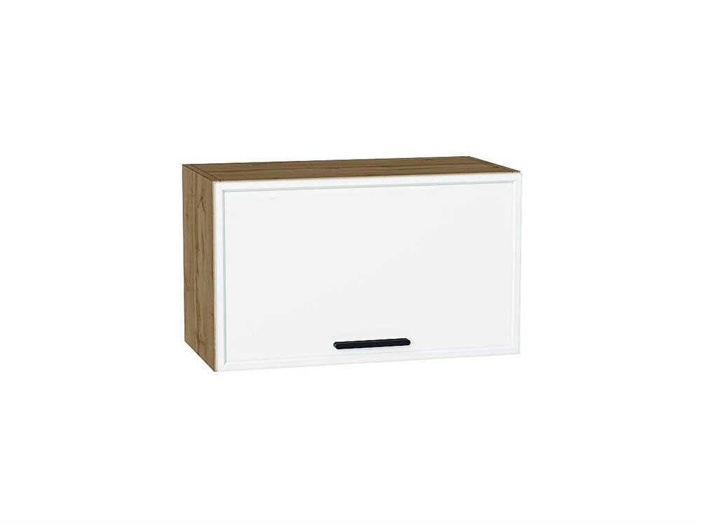 VVT Шкаф верхний горизонтальный Фрейм Дуб Вотан, White Silk, 360, 600 В*Ш*Г 358*600*324, фасад МДФ White Silk, корпус Дуб Вотан White Silk