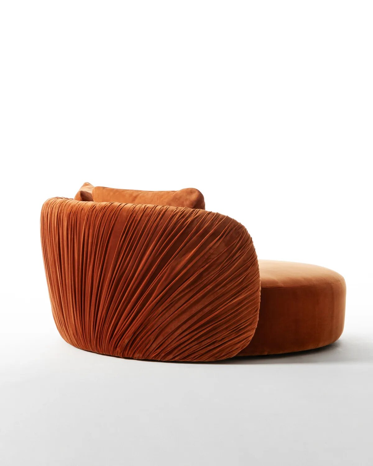 Диван «Shar-Pei», круглый, обивка велюр, оранжевый, 160х165х77 см