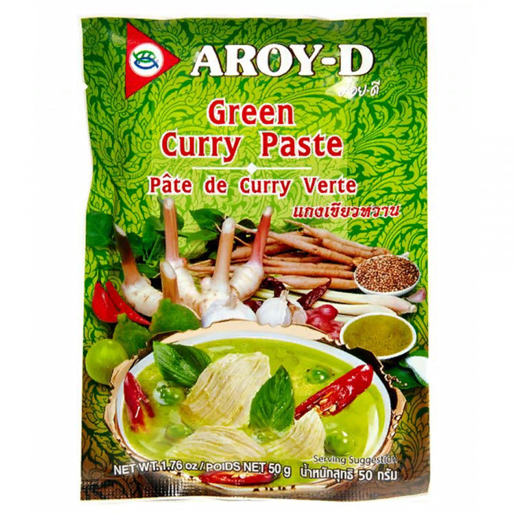 Паста Aroy-D карри зеленая из зеленого чили и базилика 50 г, Таиланд