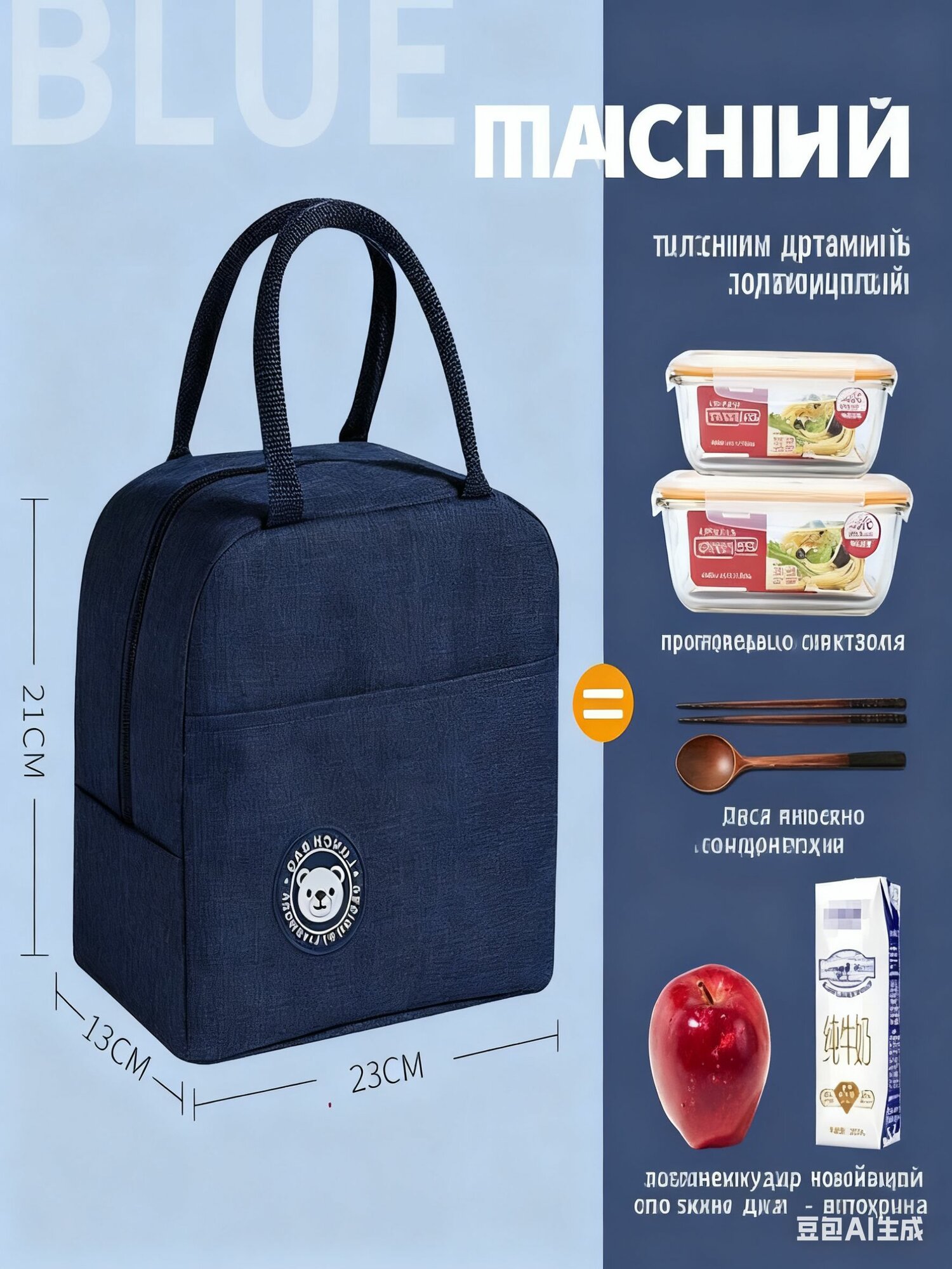 Термосумка для ланч-бокса, сумка-холодильник, термосумка для обеда.