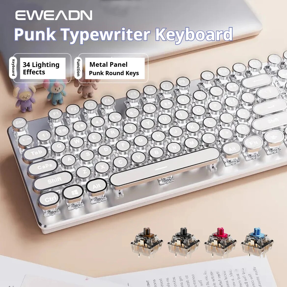 Механическая клавиатура EWEADN TK100, White, Black switch