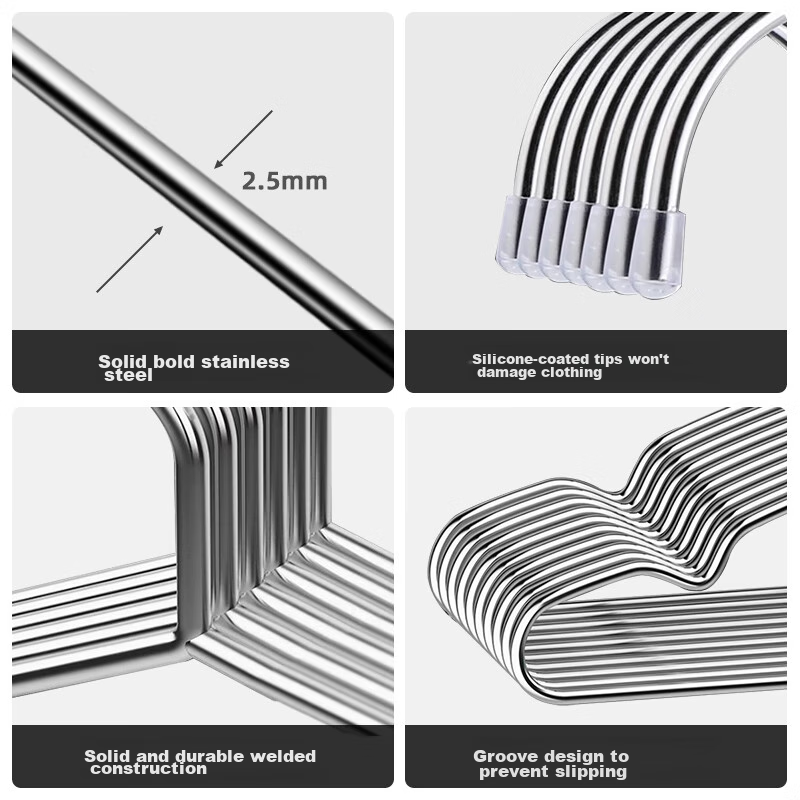 JEKO&JEKO Thickened Stainless Steel Hangers, Household Clothes Hangers, Solid Thickened Drying Rack, Wardrobe Hangers