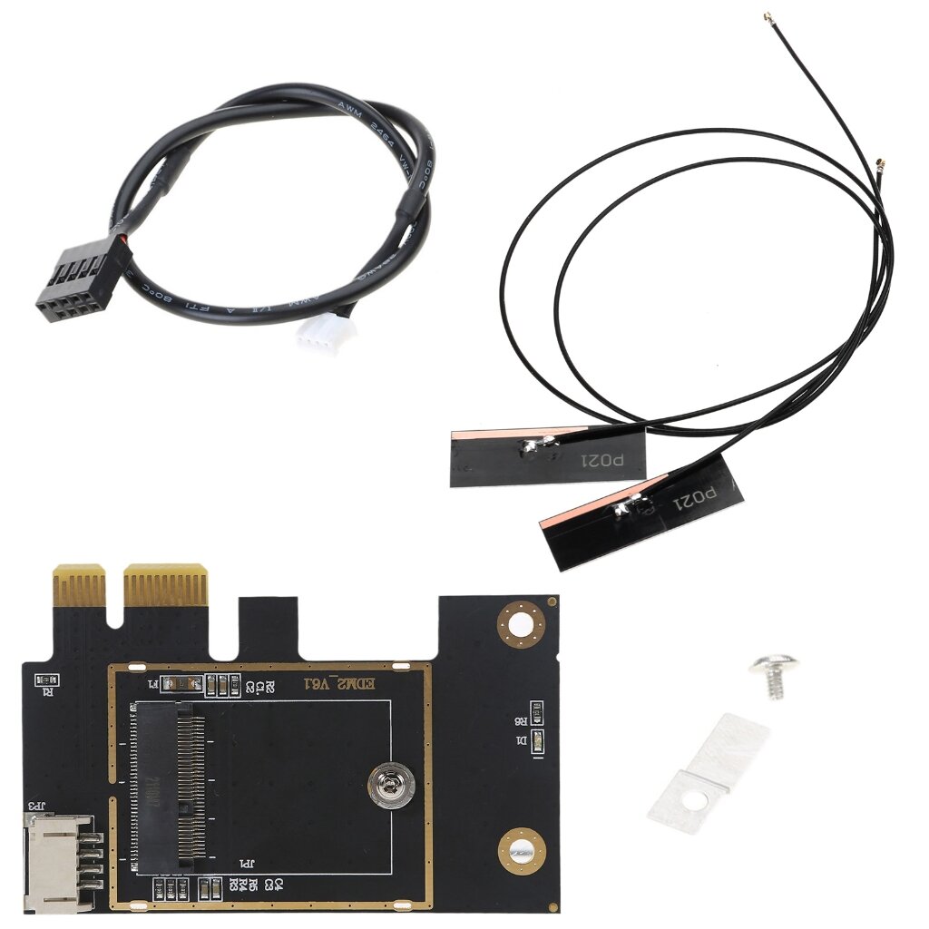 Для беспроводной Сетевой карты M.2 К Настольному ПК Плата Адаптера PCI-E Встроенная Антенна